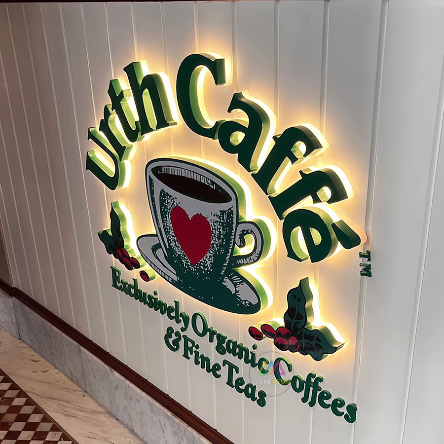 Custom 3D Metal Backlit Signs for Restaurants, Cafés & Bakeries – Make Neon