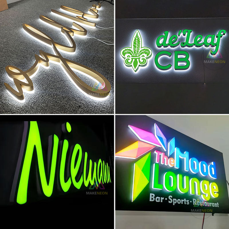 Metal Backlit Sign, Custom Logo Laser Cut LED Light Box For Reception ...
