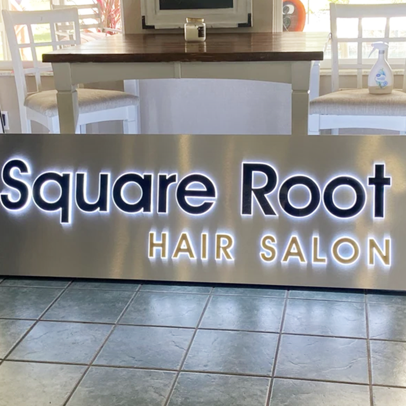 3D Backlit Stainless Steel Channel Letter Sign, Metal Backlit Business ...