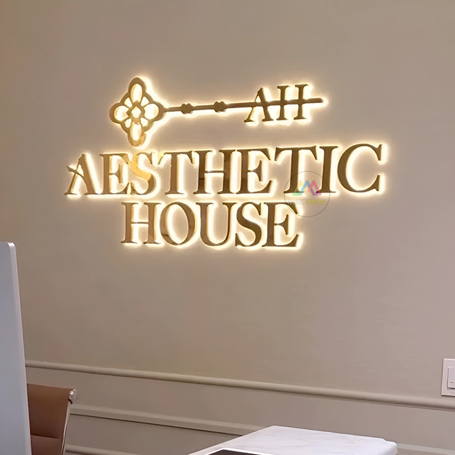 Custom 3D Backlit Metal Sign for Aesthetics Center - Halo Lit Logo ...