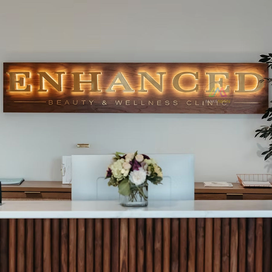 Custom 3D Backlit Metal Sign for Beauty & Wellness Clinic – Make Neon