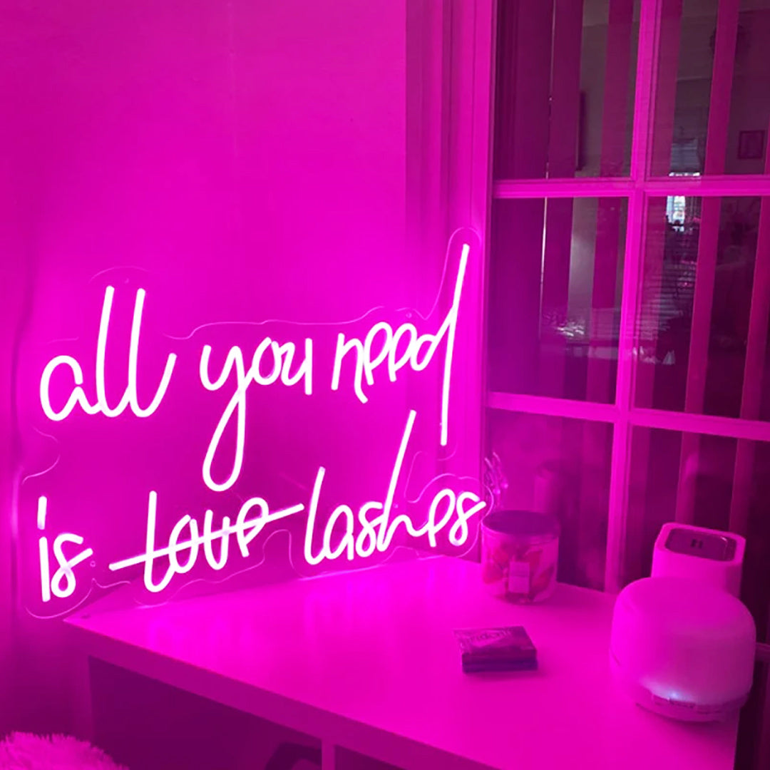 All you need is love lashes store sign, Lashes Salon Neon Sign For Bea ...