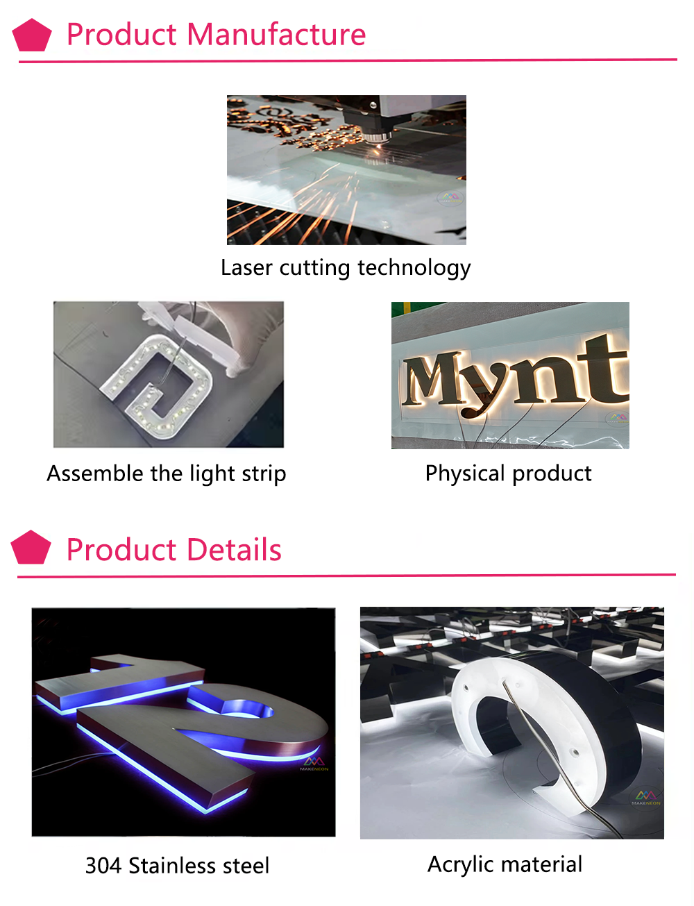 Custom 3D Backlit Metal Logo with Backplate - Bold Business Signage ...