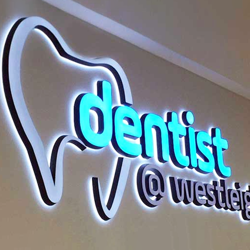 Dental Logo 3D Metal Backlit Sign, 3D Letters Sign, Custom LED Illumin ...