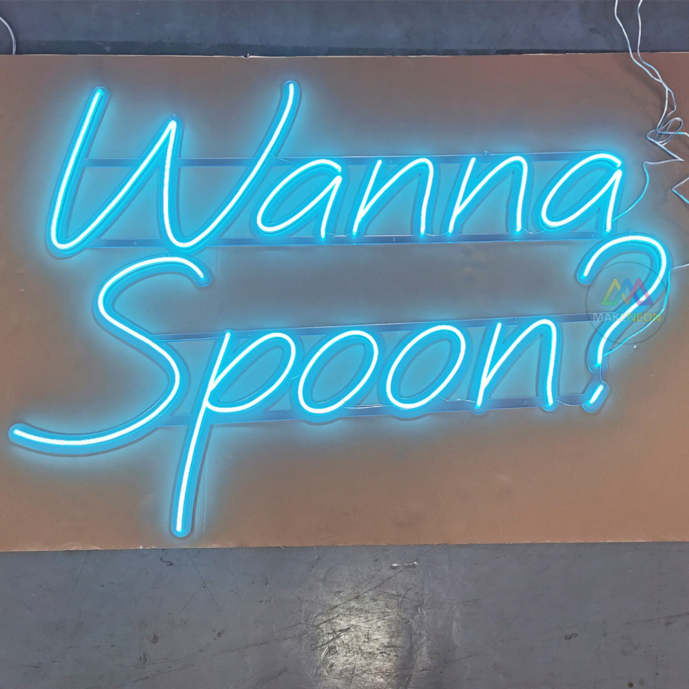 Wanna Spoon? LED Neon Signs For Ice Cream Shop Decor - Make Neon Free Ship