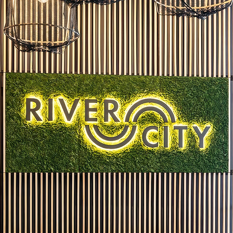 Office Logo 3D Metal Backlit Sign, Personalized Wall Logo Illuminated ...