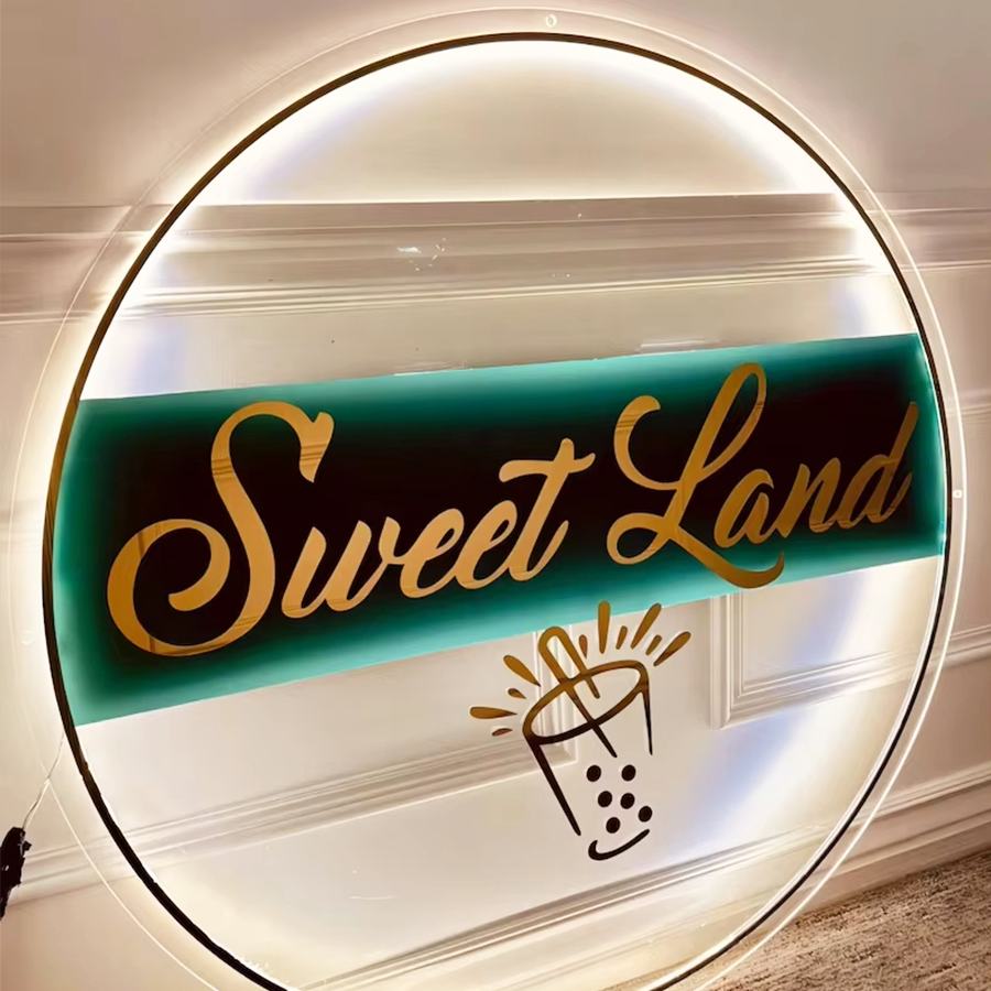 Personalized Clear Acrylic Backlit Sign with Metal Letter and Metal ...
