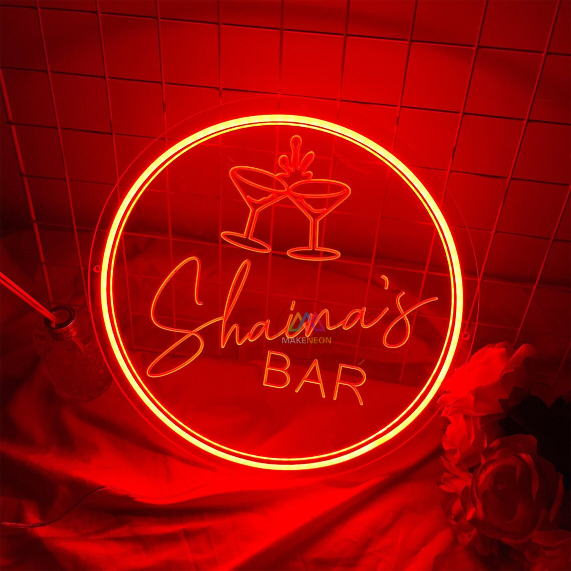 Custom Engraved Neon Bar Signs for Home Bar-Personalized Bar Sign for ...