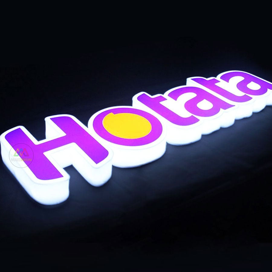 Fully Lit 3D Acrylic Letter Sign with Custom Logo - Illuminated Busine ...