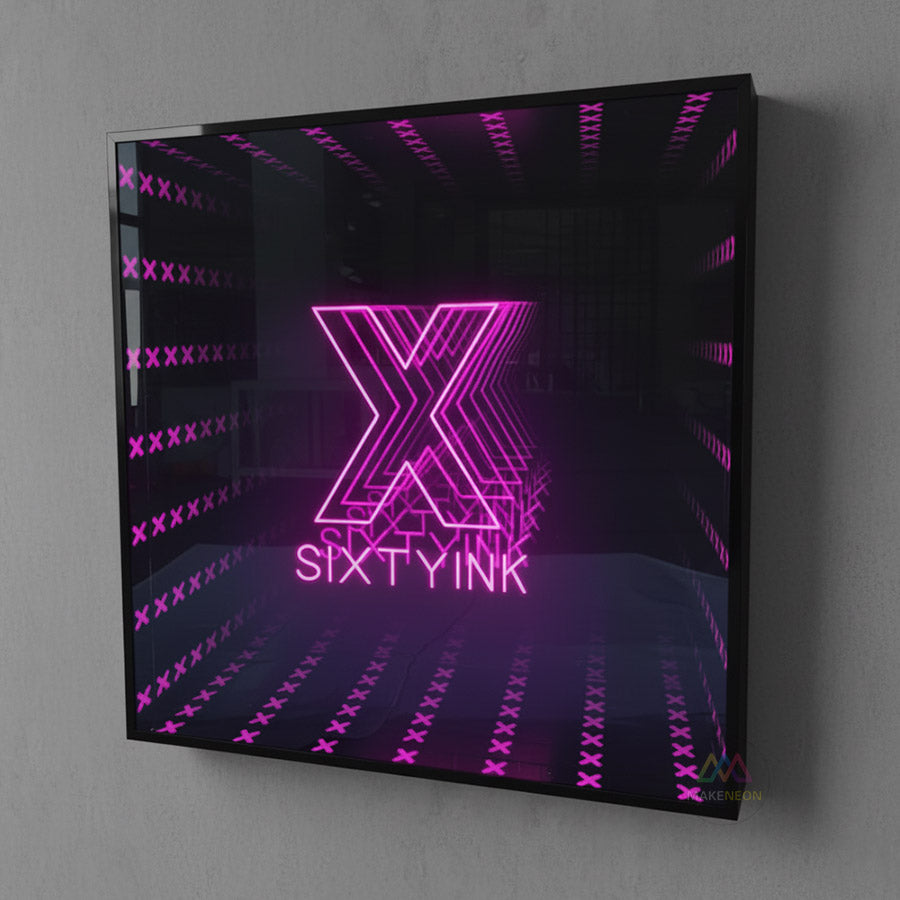Custom Infinity Mirror Neon Light Box Sign, RGB Neon Sign For Business ...