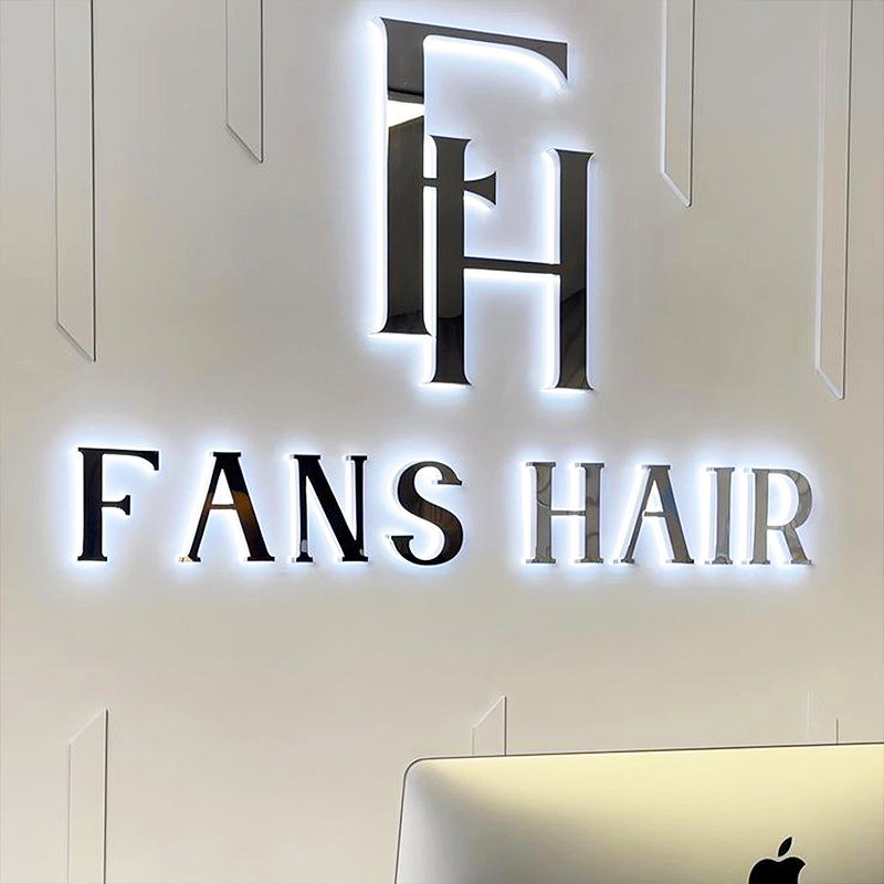 Salon Logo Metal Backlit Sign, Laser Cut Stainless Steel Sign For Beau ...