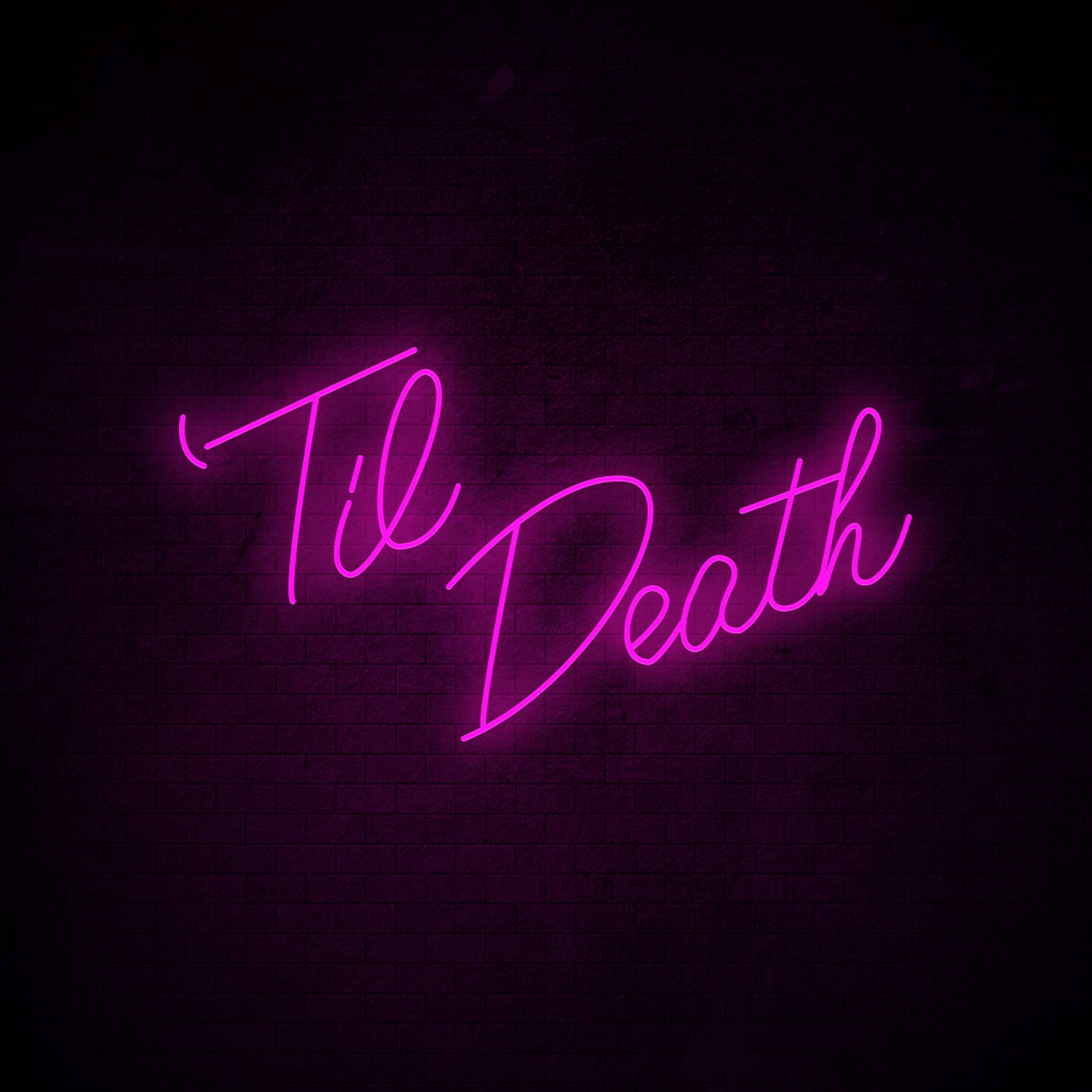 Til Death LED Neon Sign Pink Neon for Wedding Event Backdrop Decor ...